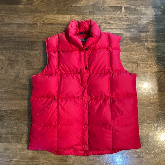 Lands' End | Jackets & Coats | Lands End Red Puffer Vest With High ...